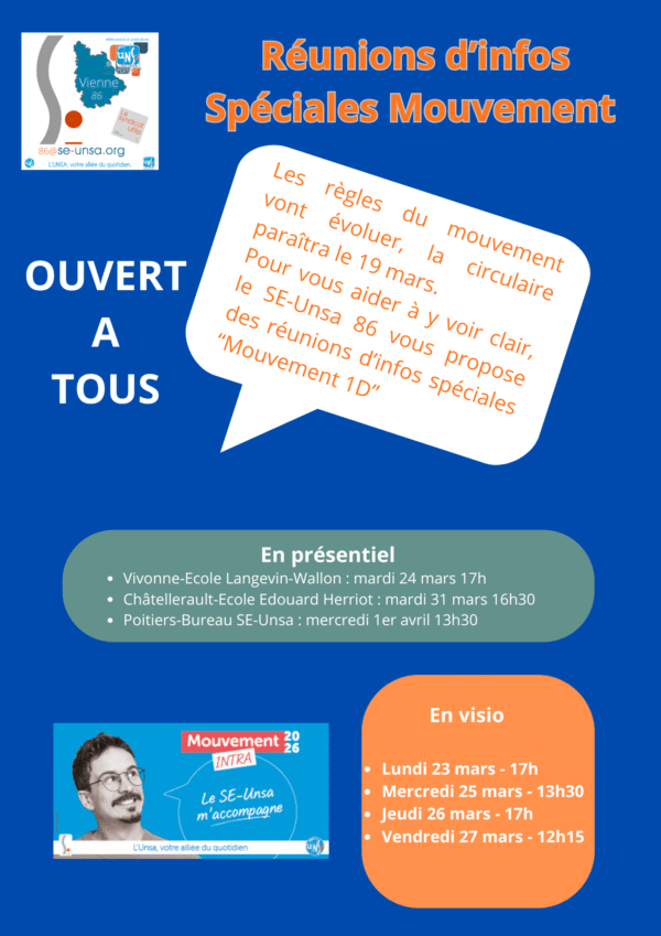 (1D86) Mouvement intra : réunions d'infos Spéciales "Mouvement 1D" - SE ...