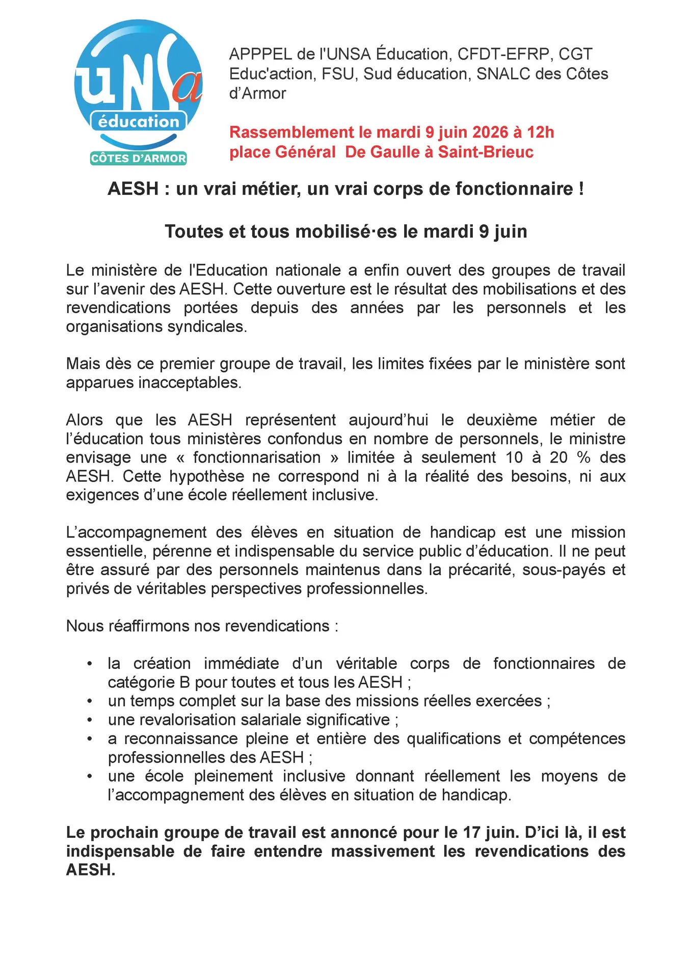 AESH : un vrai métier, un vrai corps de fonctionnaire - SE-UNSA